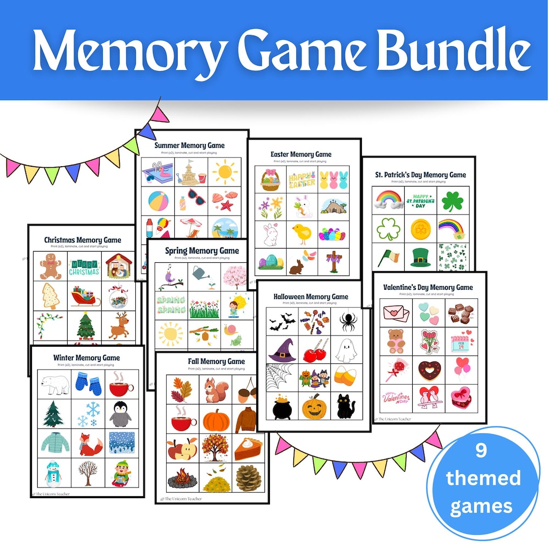 Themed Memory Game Bundle - Etsy