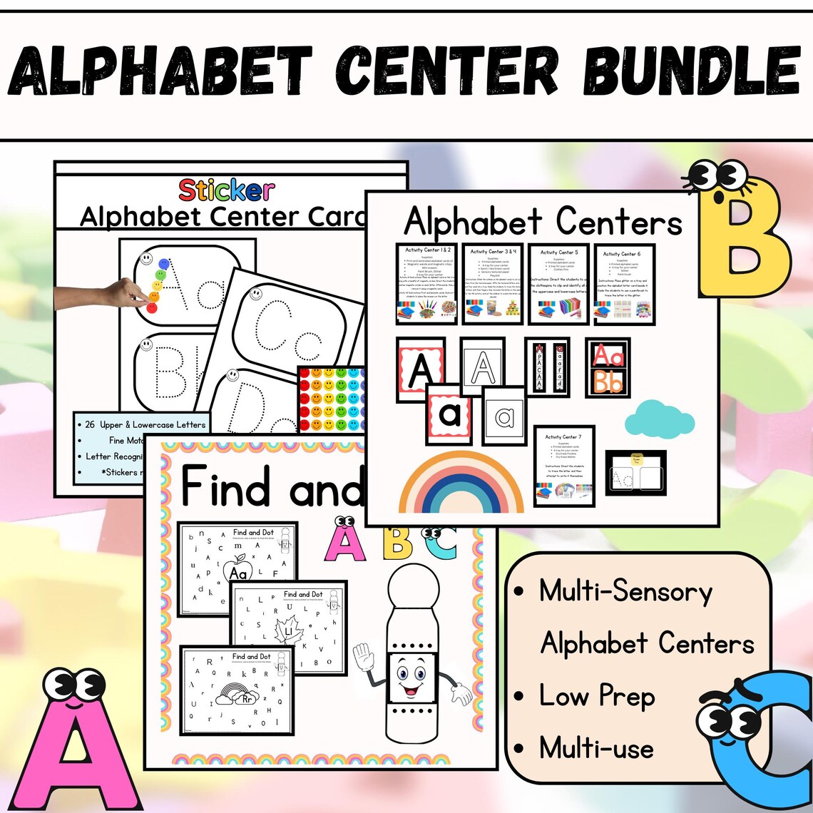 Alphabet Center Bundle - Etsy