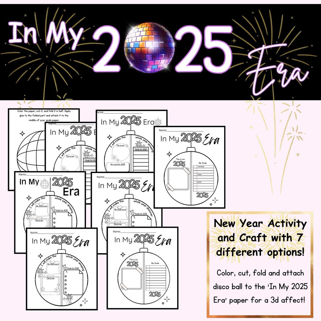 New Year, 'in My 2025 Era', Craft and Activity - Etsy