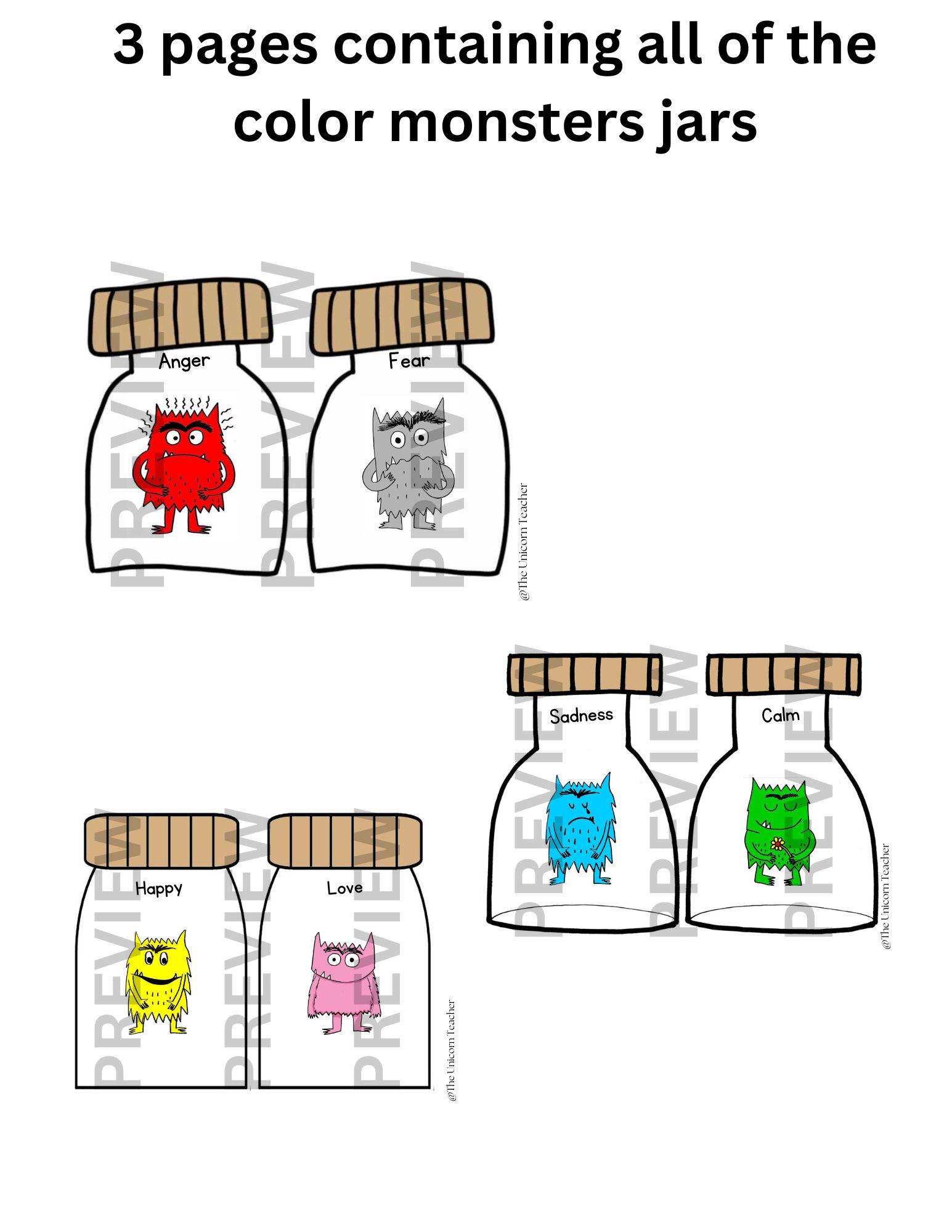 Social Emotional- Color Monster Activity Pack - Etsy