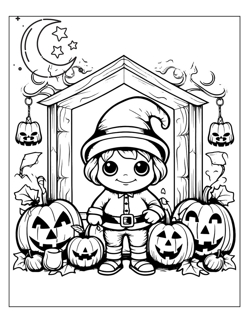 30 Printable Halloween Coloring Pages - Etsy