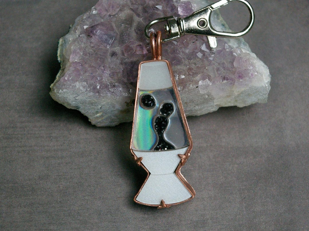 Retropunk Lava Lamp Bag Charm, Retro Vibes, Layered Acrylic in Copper ...