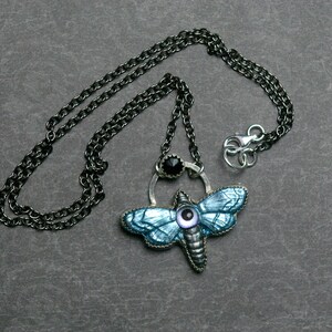 Weirdcore Hawkmoth, Fairypunk Necklace, Purple Eye Cyclops, Sterling ...