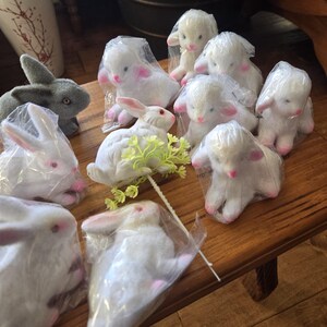 Vintage Small Flocked Animals, 1980s Easter Basket Decoration Ornament ...