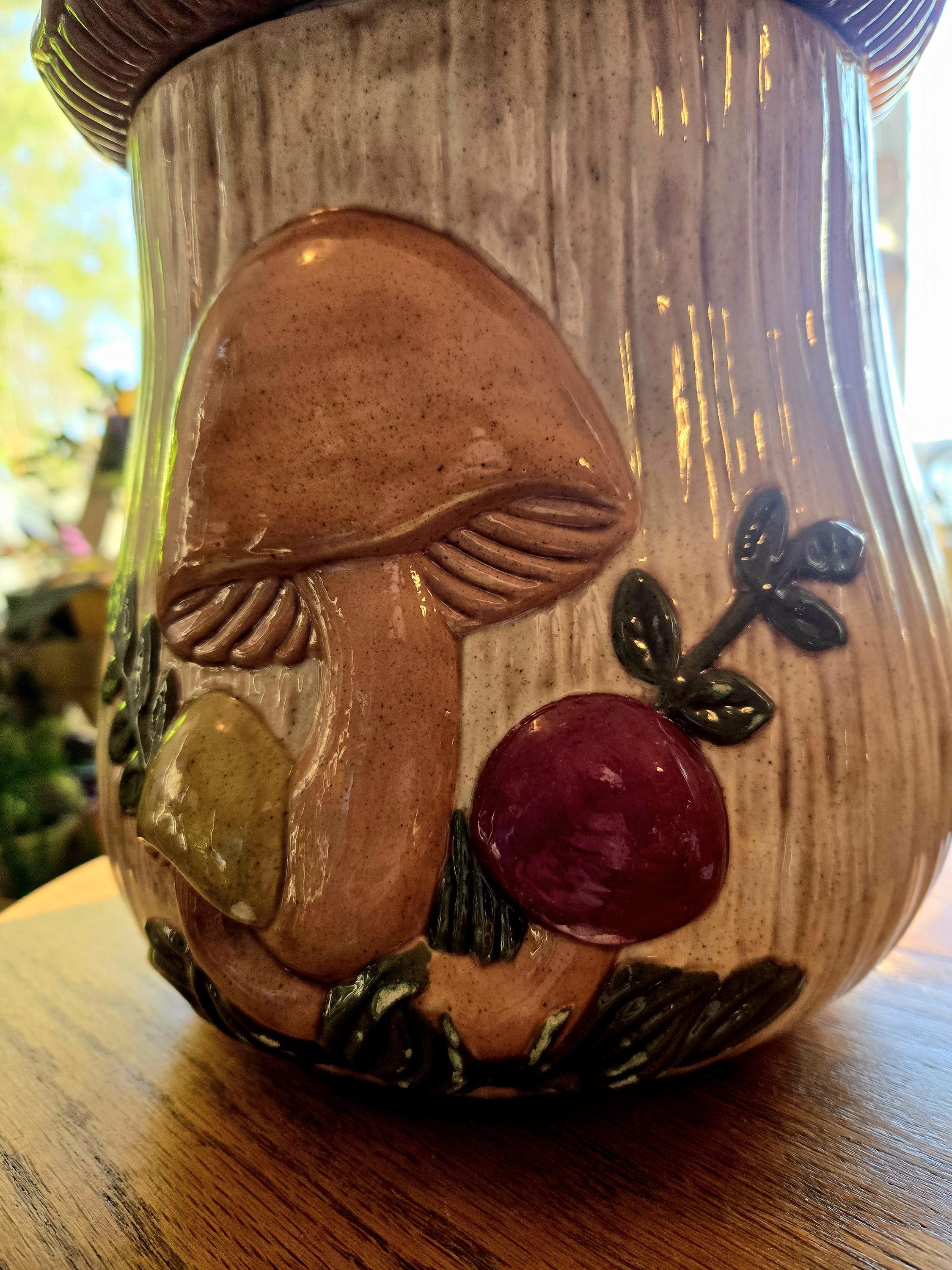 Large Vintage Handmade Arnel's Molded Ceramic Mushroom Jar With Lid - Etsy