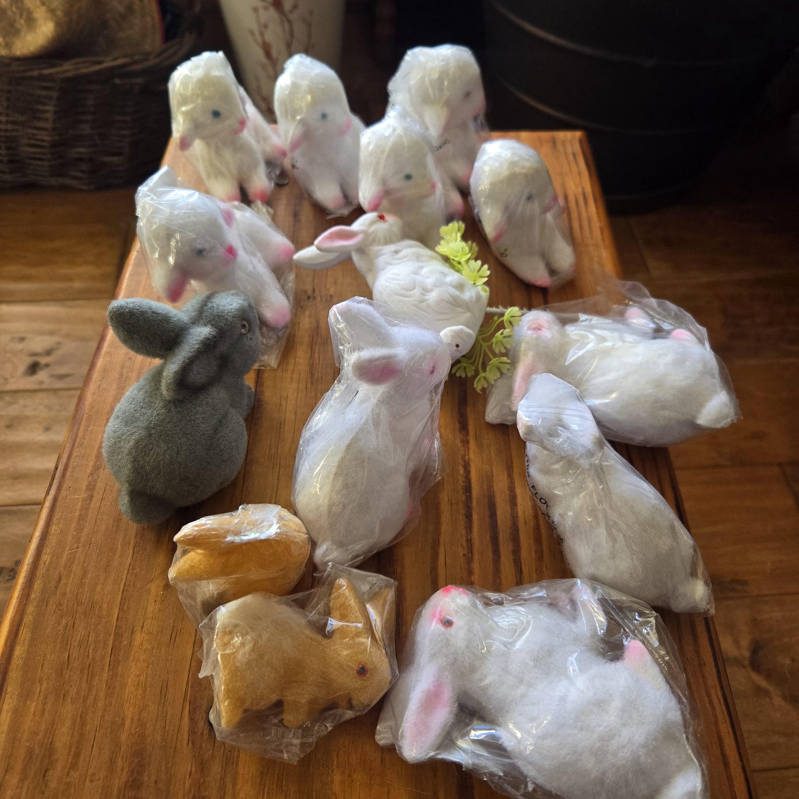 Vintage Small Flocked Animals, 1980s Easter Basket Decoration Ornament ...