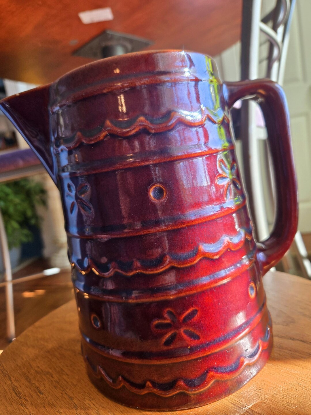 Marcrest Daisy and Dot Glazed Stoneware Pitcher Vintage Mid-century - Etsy