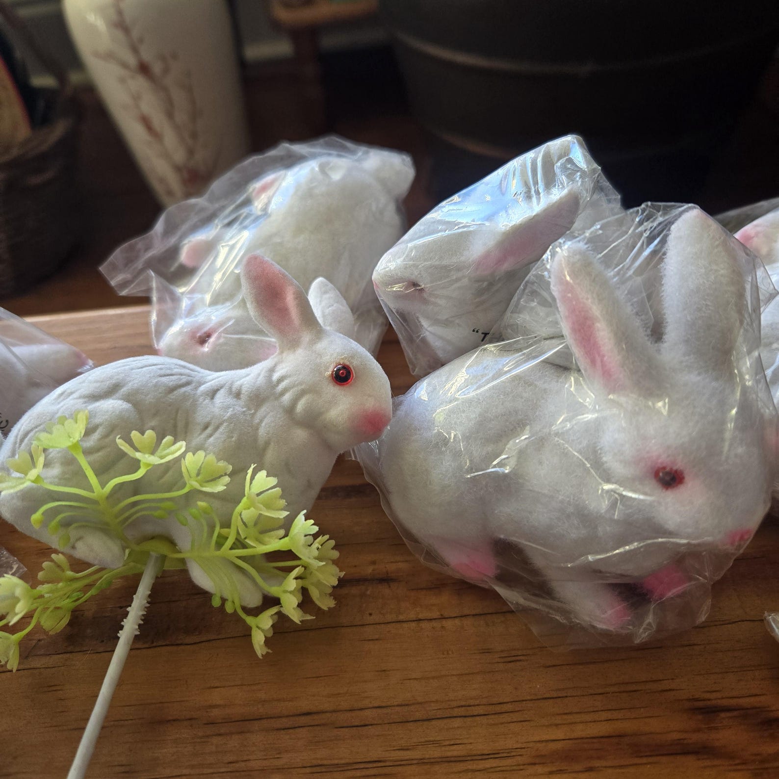 Vintage Small Flocked Animals, 1980s Easter Basket Decoration Ornament ...