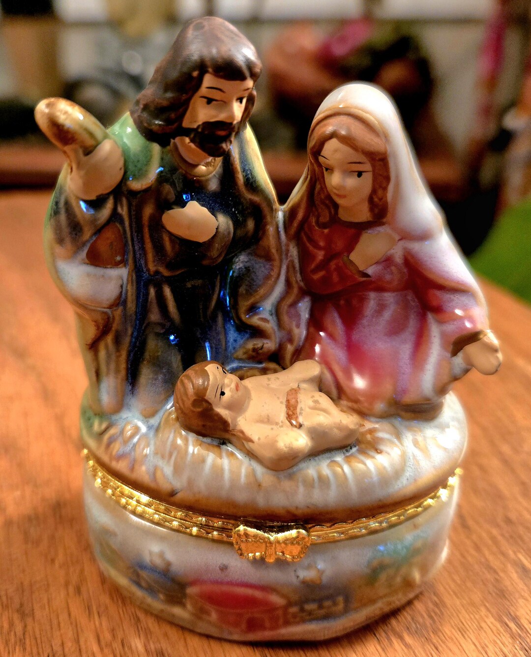 Vintage Nativity Porcelain Trinket Box Christmas Decor - Etsy