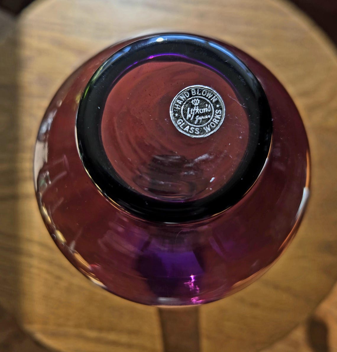 Lefton Amethyst Glass Bud Vase, Hand Blown With Floral Applique ...