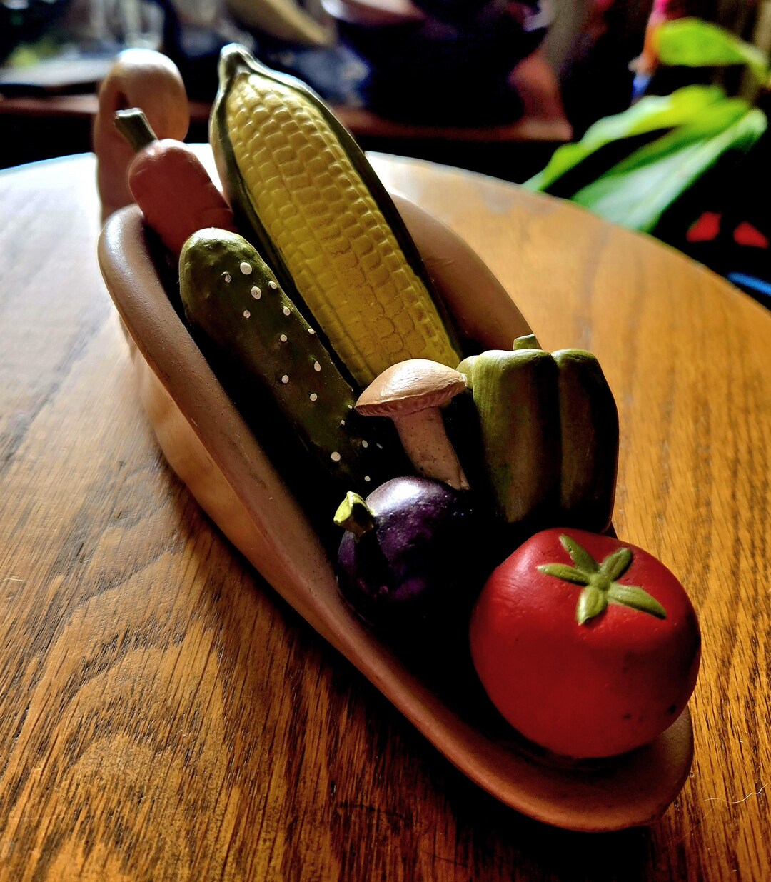 Handmade Ceramic Cornucopia Filled With Vegetables - Hand Painted ...