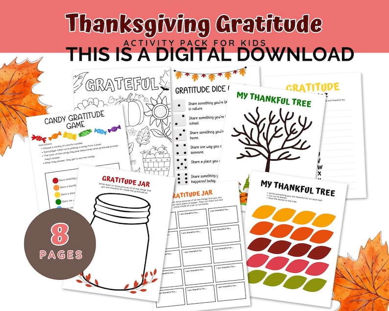 Thanksgiving Gratitude Activity Packet - Etsy
