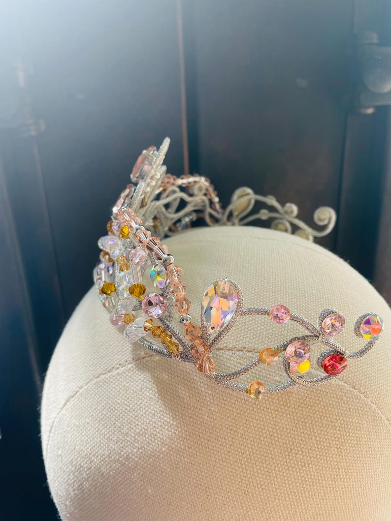 Pink + Orange Ballet Tiara/headpiece- Silver Fairy/sleeping/aurora ...