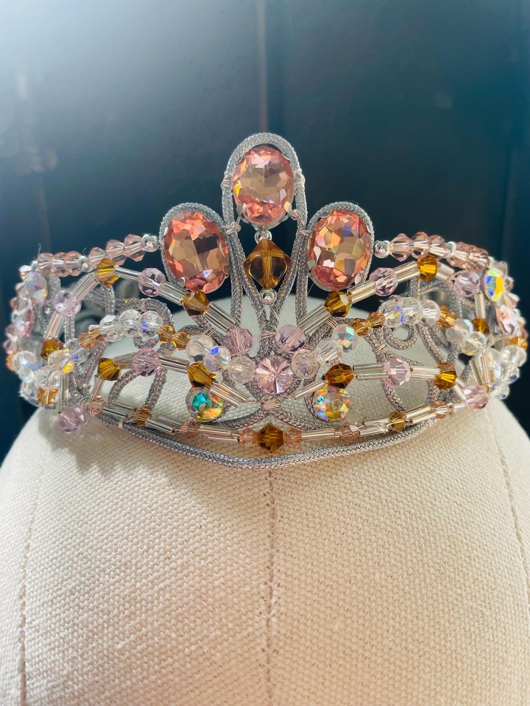 Pink + Orange Ballet Tiara/headpiece- Silver Fairy/sleeping/aurora ...