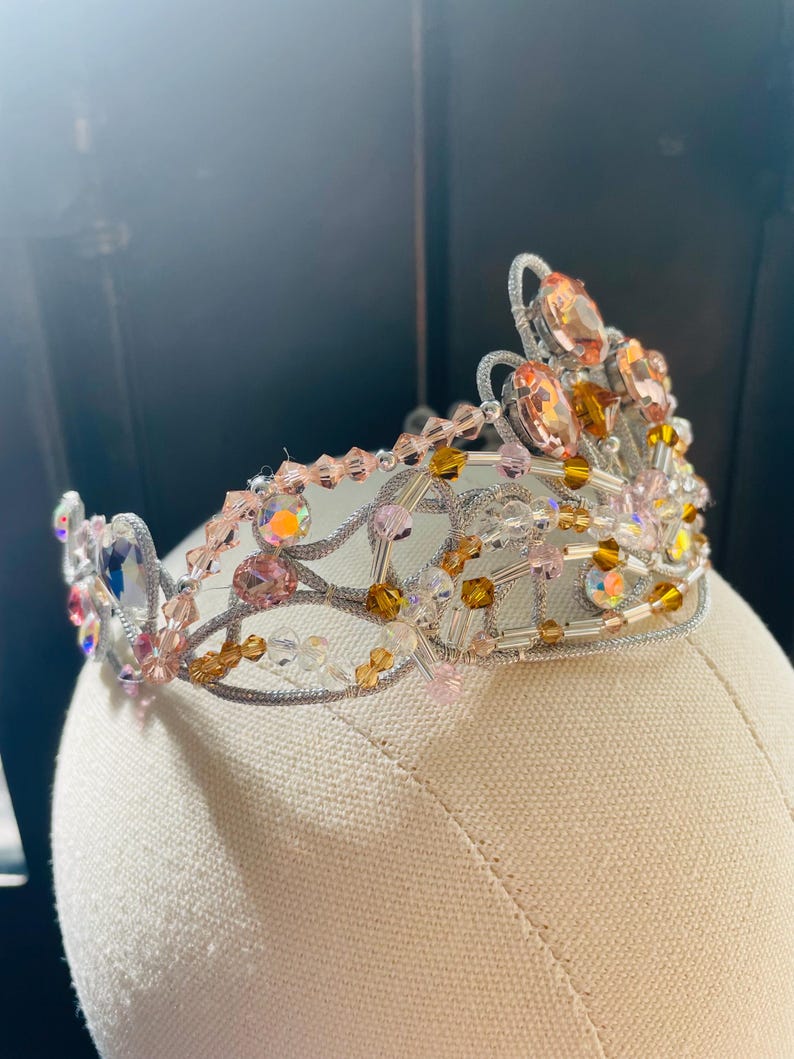 Pink + Orange Ballet Tiara/headpiece- Silver Fairy/sleeping/aurora ...