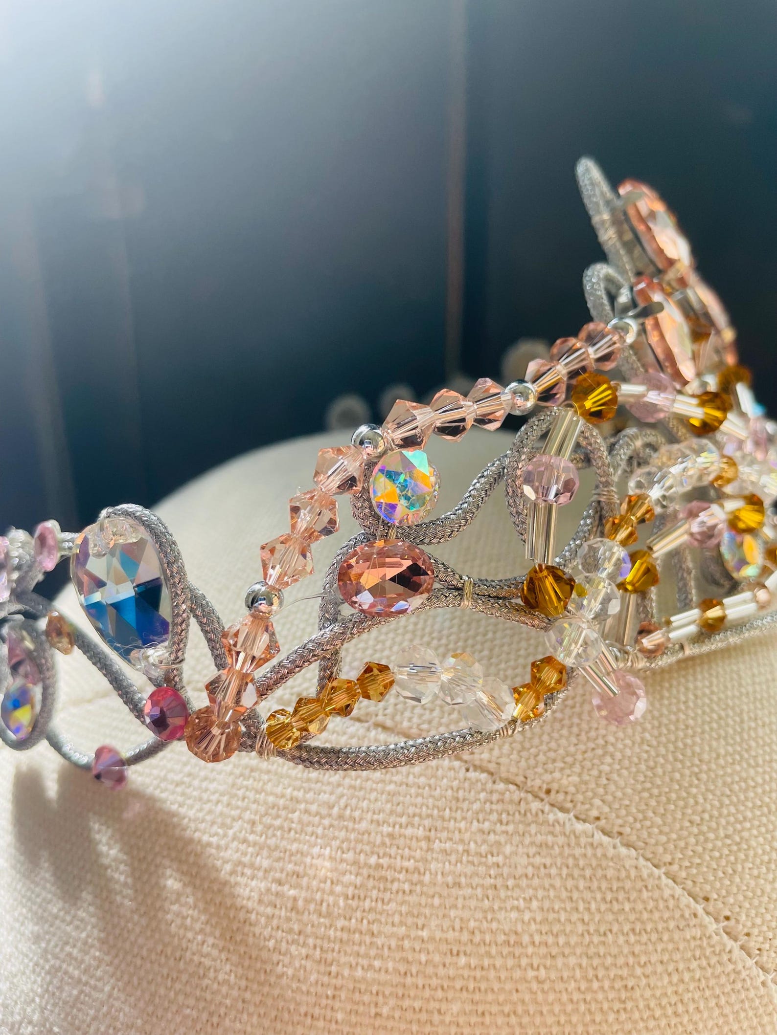 Pink + Orange Ballet Tiara/headpiece- Silver Fairy/sleeping/aurora ...