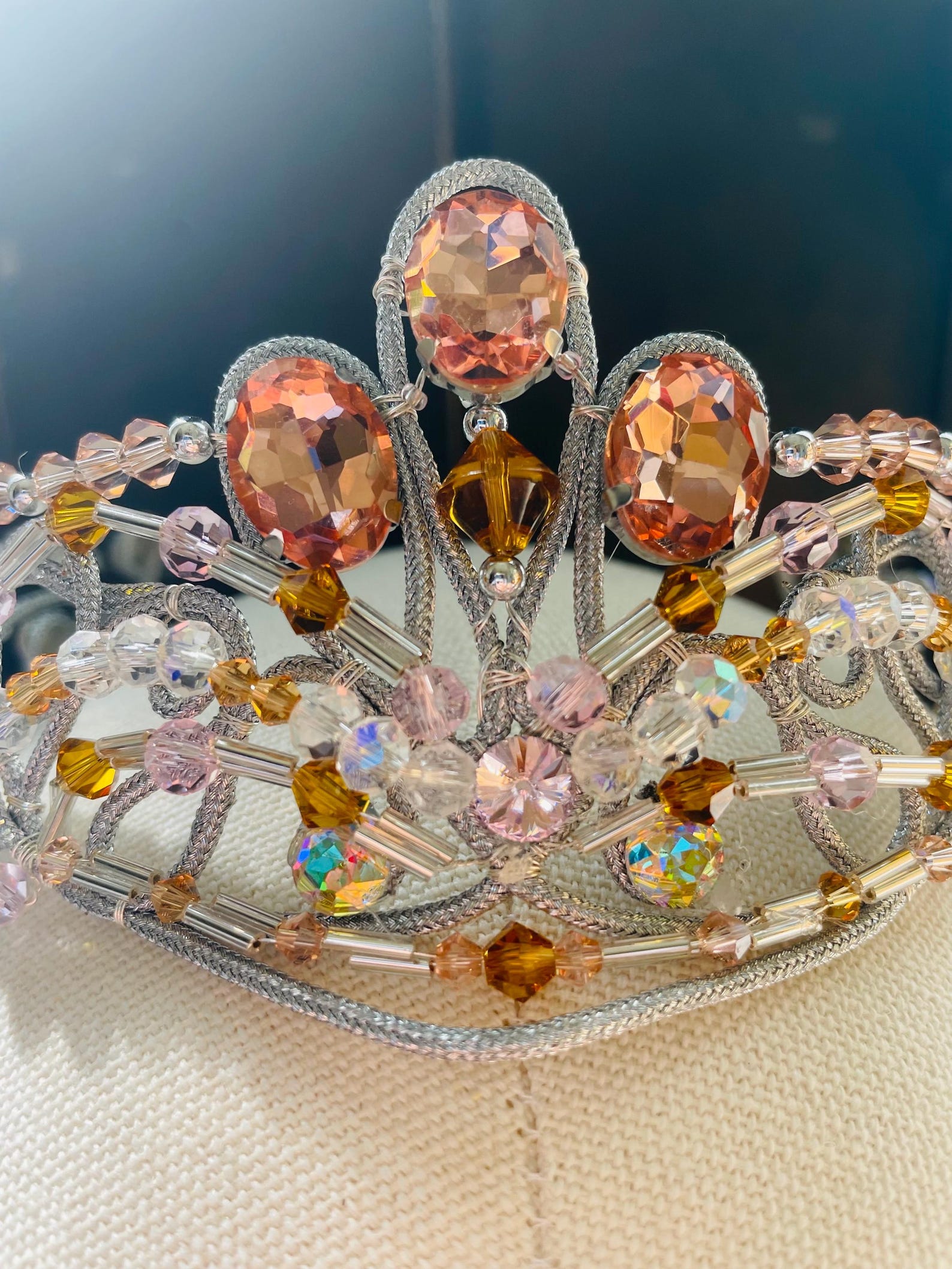 Pink + Orange Ballet Tiara/headpiece- Silver Fairy/sleeping/aurora ...