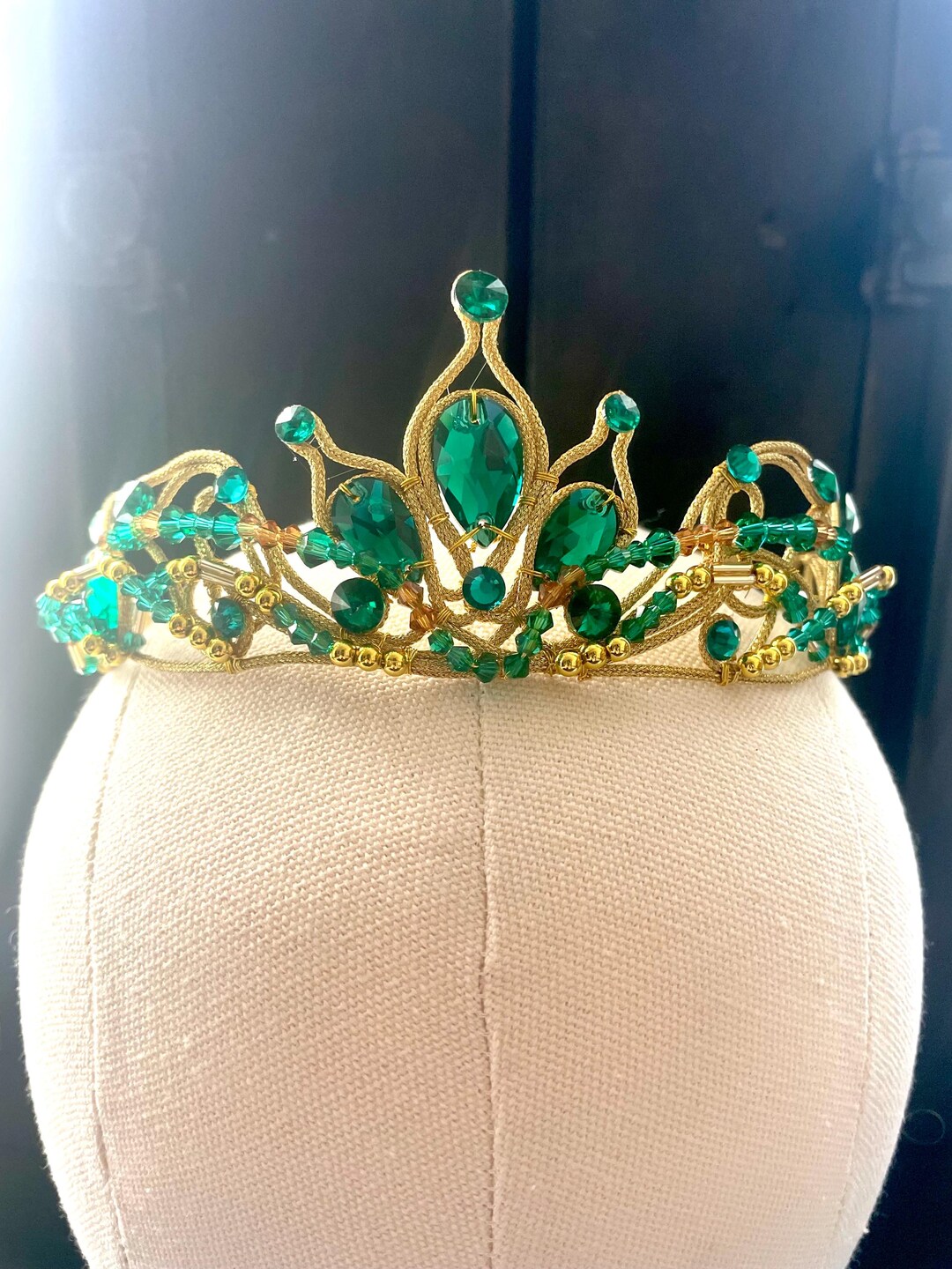 Green/emerald and Gold Tiara/crown/headpiece for Gamzatti/le Corsaire ...