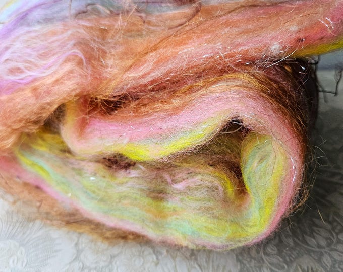 Sugar Bomb 2.1 Oz Wool Corriedale Wool Smooth Art Batt for Spinning ...