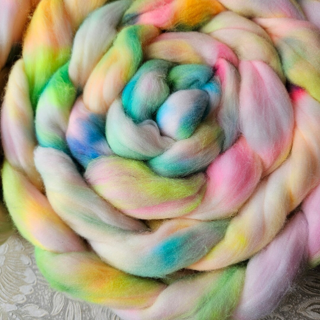 8 Oz Birthday Cake Wooly Blending Nylon Roving / Drum Carder Candy ...