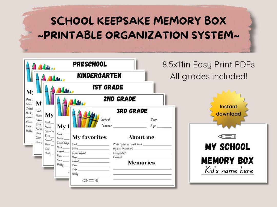 Mom Organization School Kids Memory Keepsake Box File Folder Covers ...