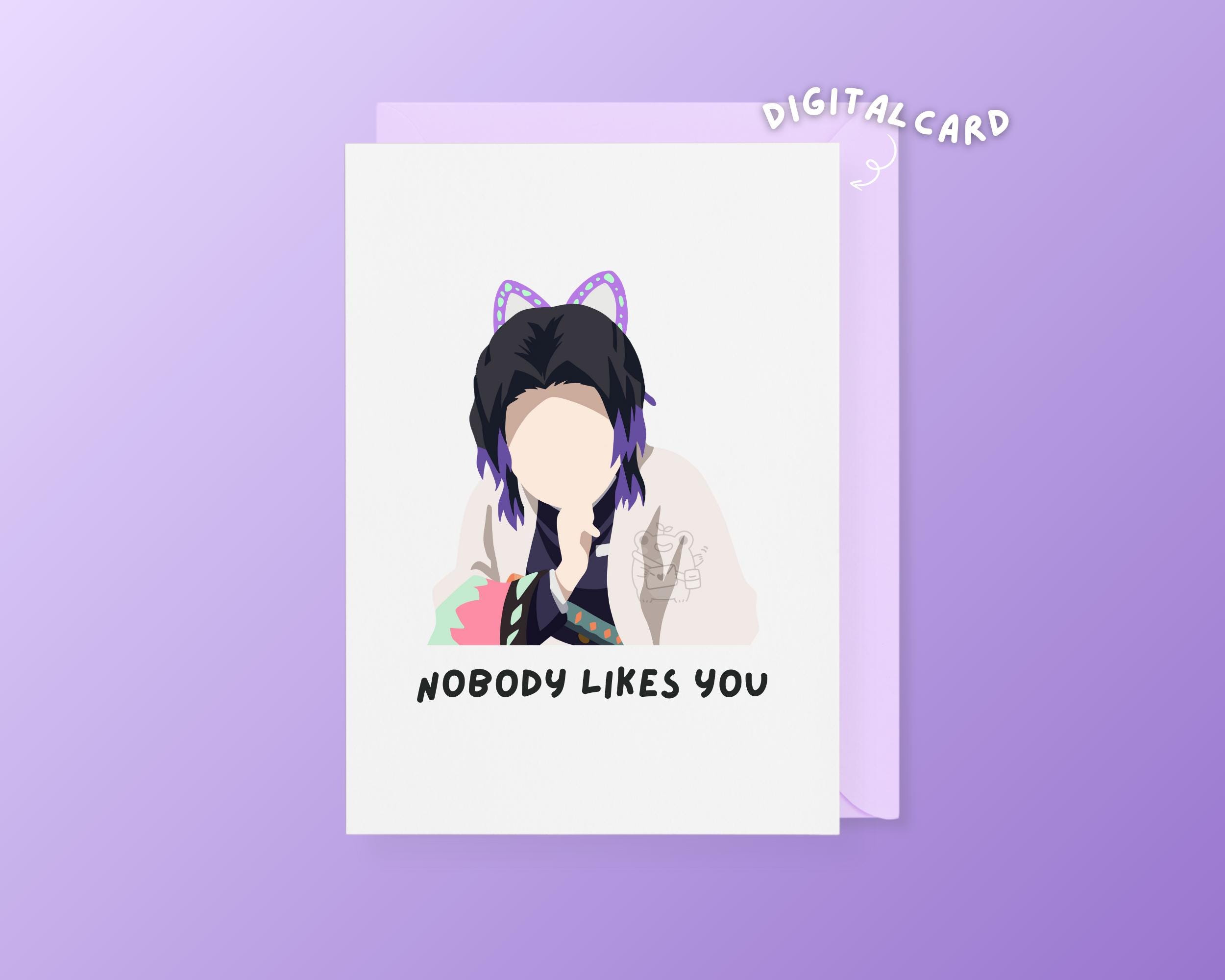 Printable Shinobu Kocho Demon Slayer Digital Card Anniversary Birthday ...