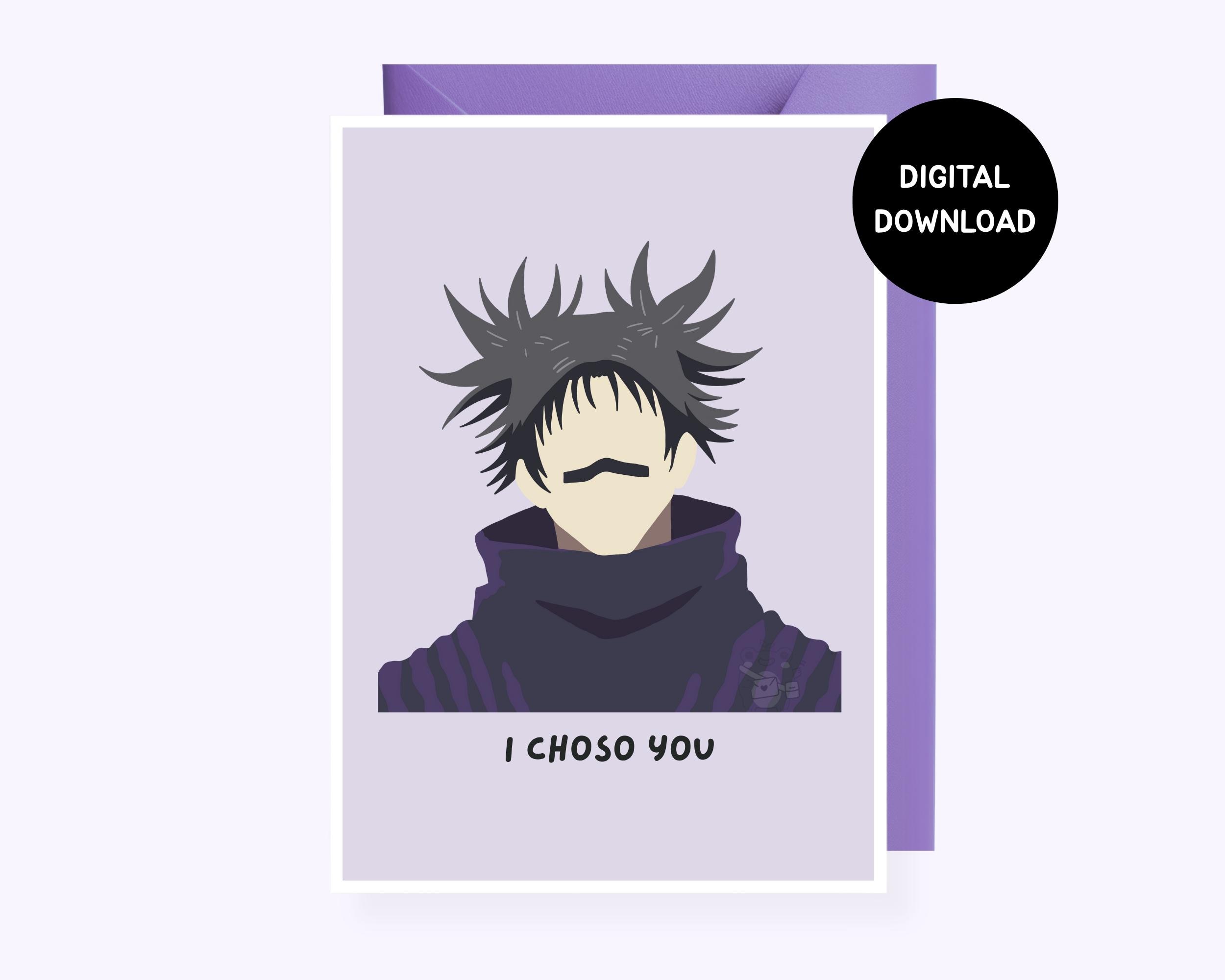 Printable Choso Jujutsu Kaisen JJK Digital Card Birthday Valentine ...