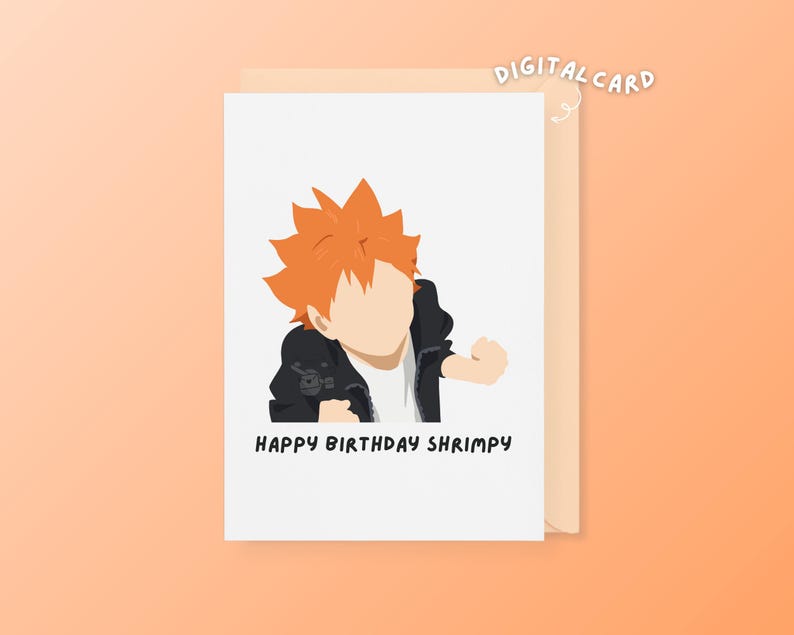 Printable Hinata Shoyo Happy Birthday Shrimpy Haikyuu Card Digital Card ...