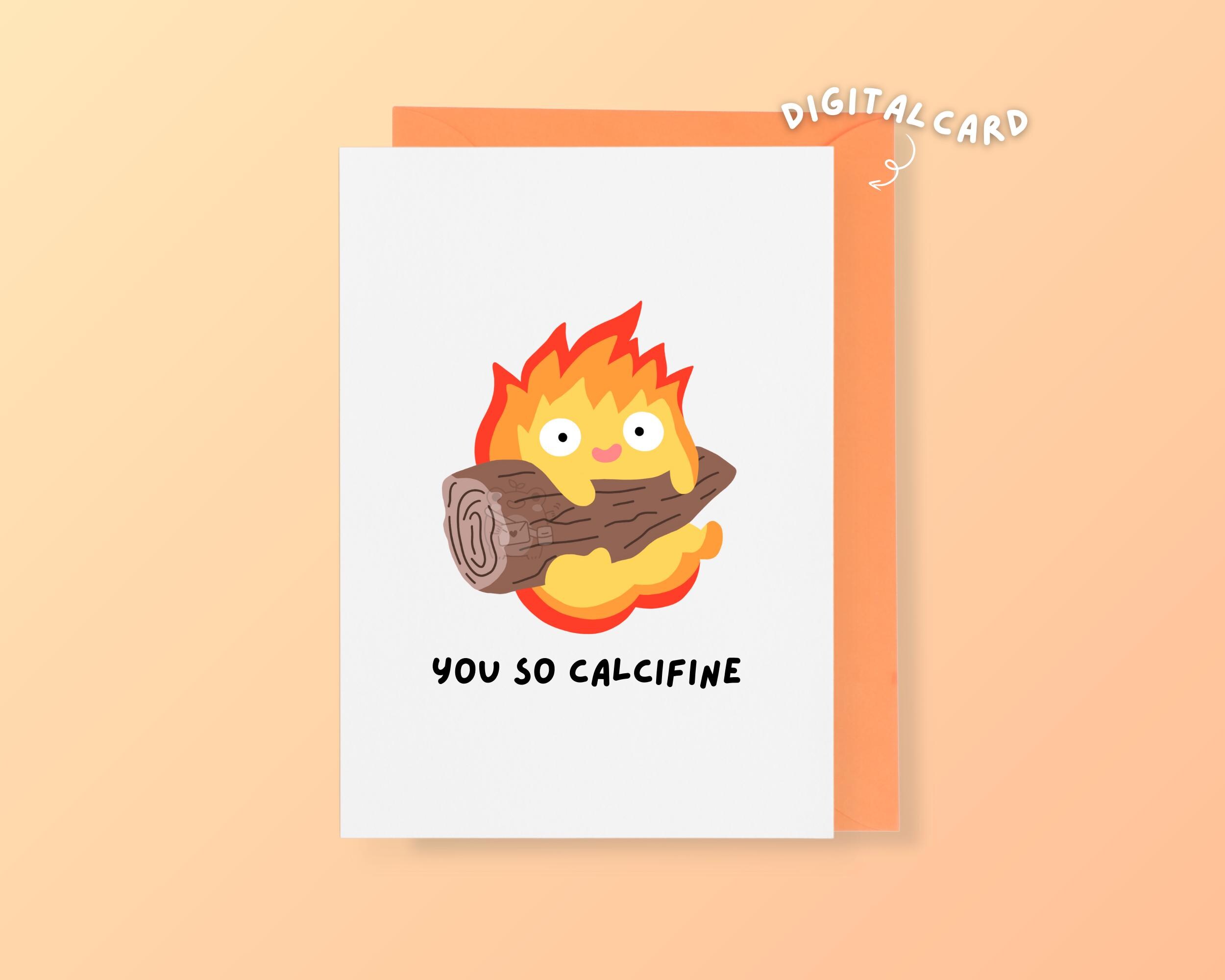 Printable Calcifer Howl's Moving Castle Digital Card Anniversary ...