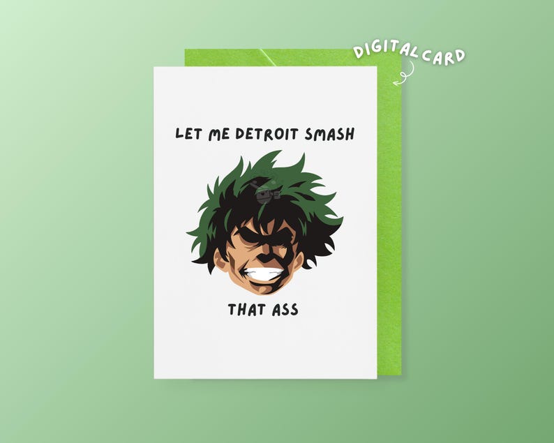 Printable Deku Midoriya Izuku My Hero Academia Digital Card Anniversary ...