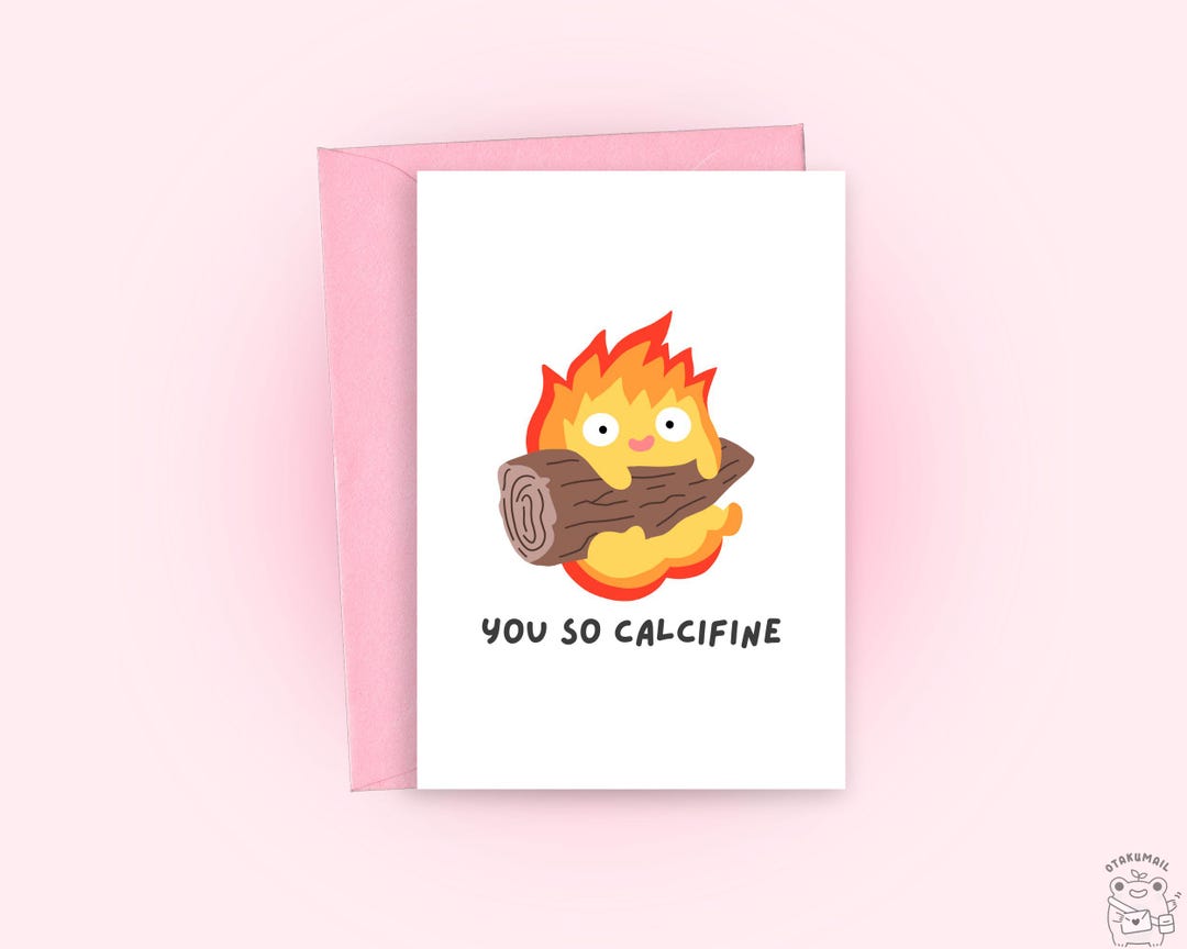 Printable Calcifer Howl's Moving Castle Digital Card Anniversary ...