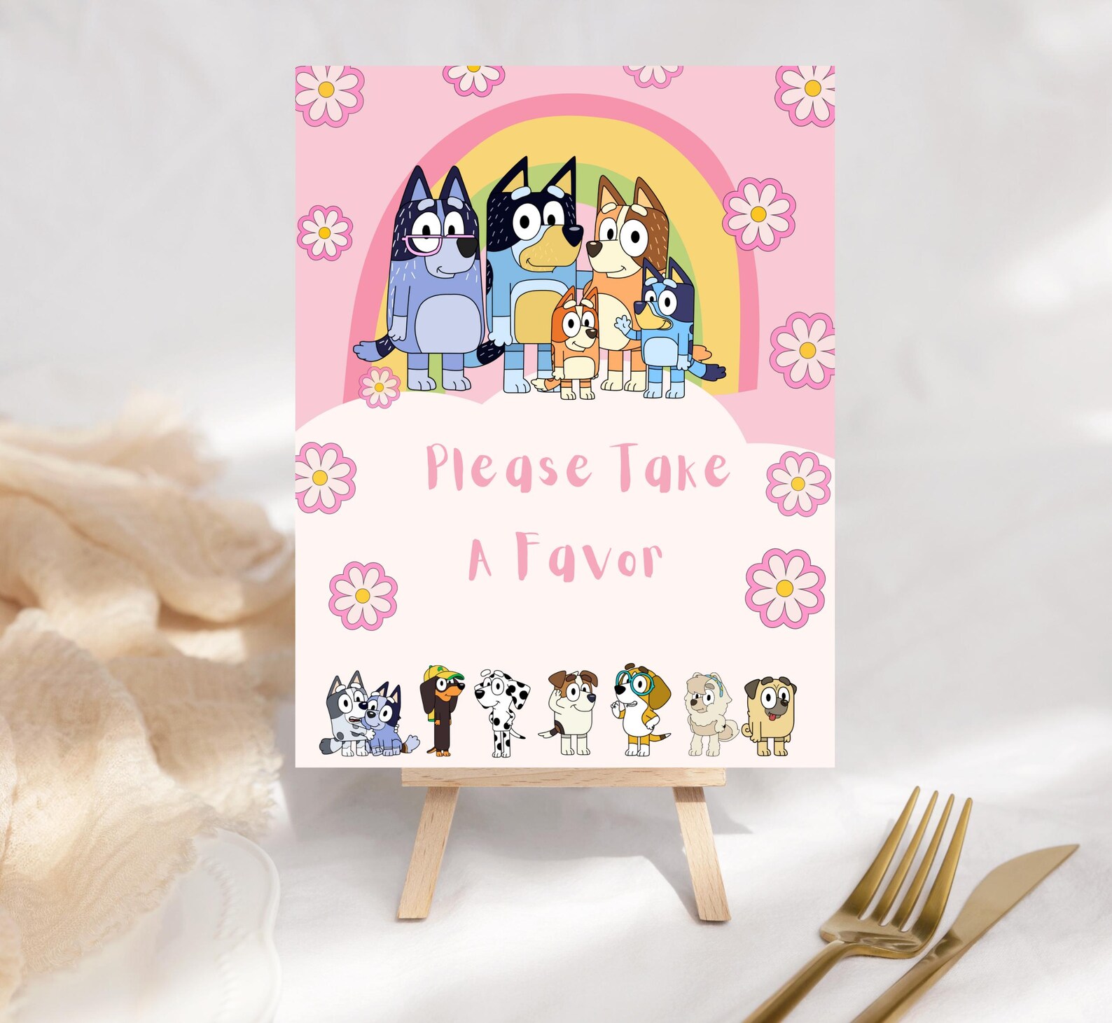 Editable Girl Bluey Birthday Custom Signs, Menu Favor Signs, Printable ...