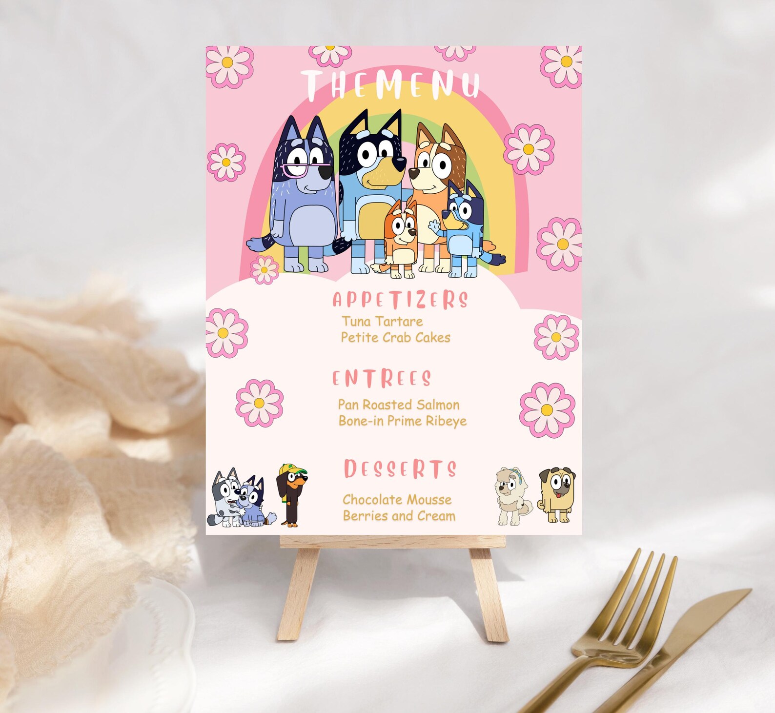 Editable Girl Bluey Birthday Custom Signs, Menu Favor Signs, Printable ...