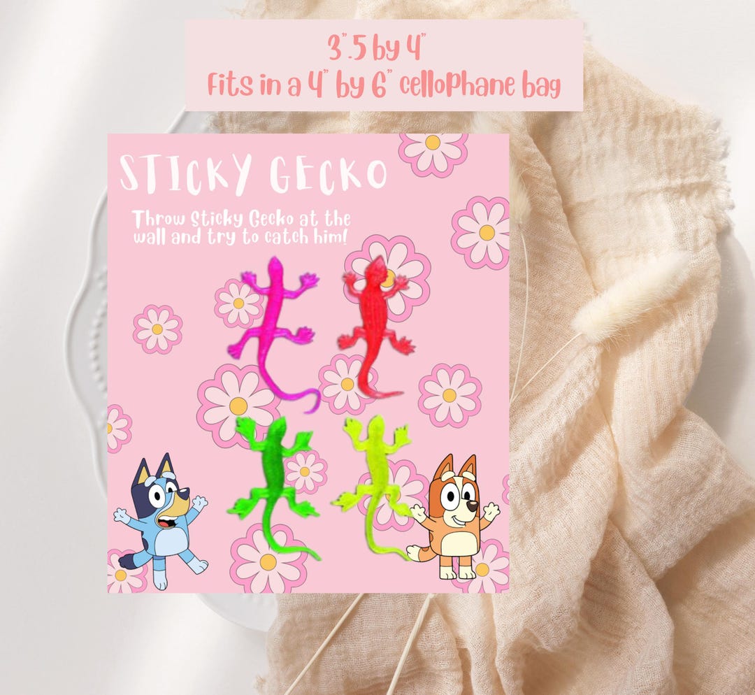 Sticky Gecko Bluey Party Favors , Girl Bluey Birthday Treats, Bluey ...