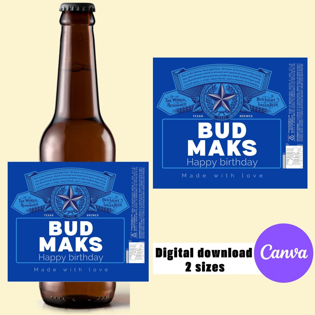 Personalized Beer Label Template, DIY Gift for Dad (digital Download ...