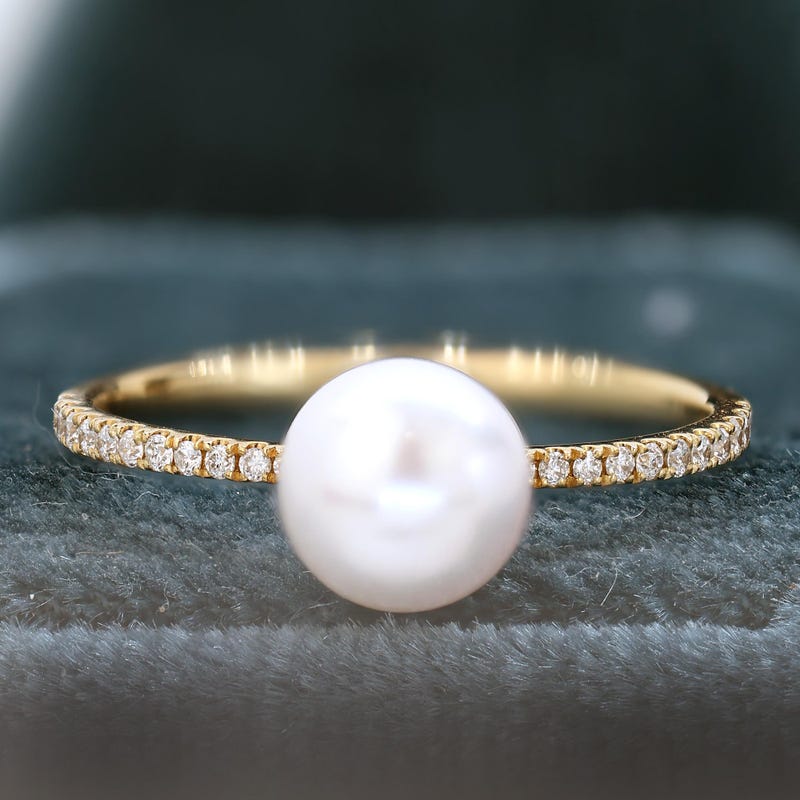 Pearl Engagement Ring - Etsy