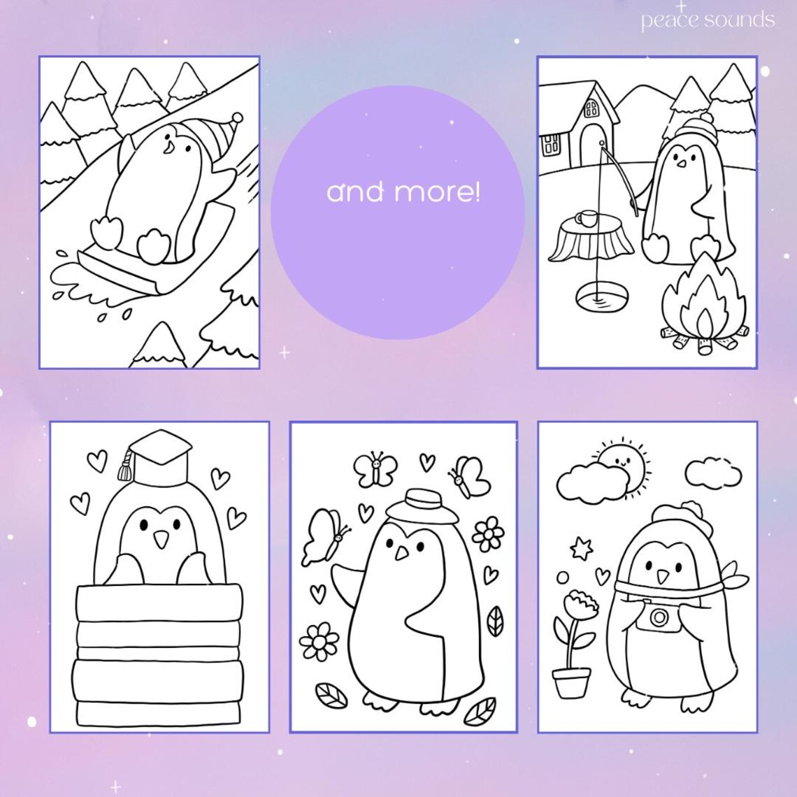 Cute Penguin Coloring Pages, Animal and Seasonal Designs, Printable ...