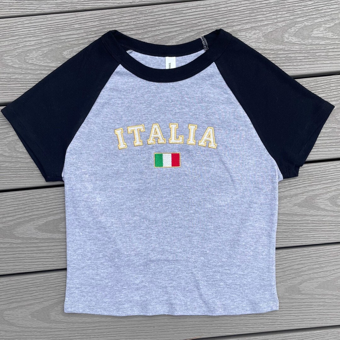 Italia Baby Tee - Crop Top - Cropped Top - Embroidered - Italy ...