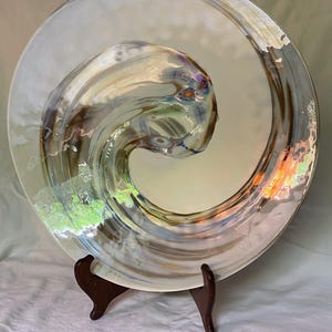 Yalos Casa Murano Glass Large Curved Seashell-shaped Iridescent ...
