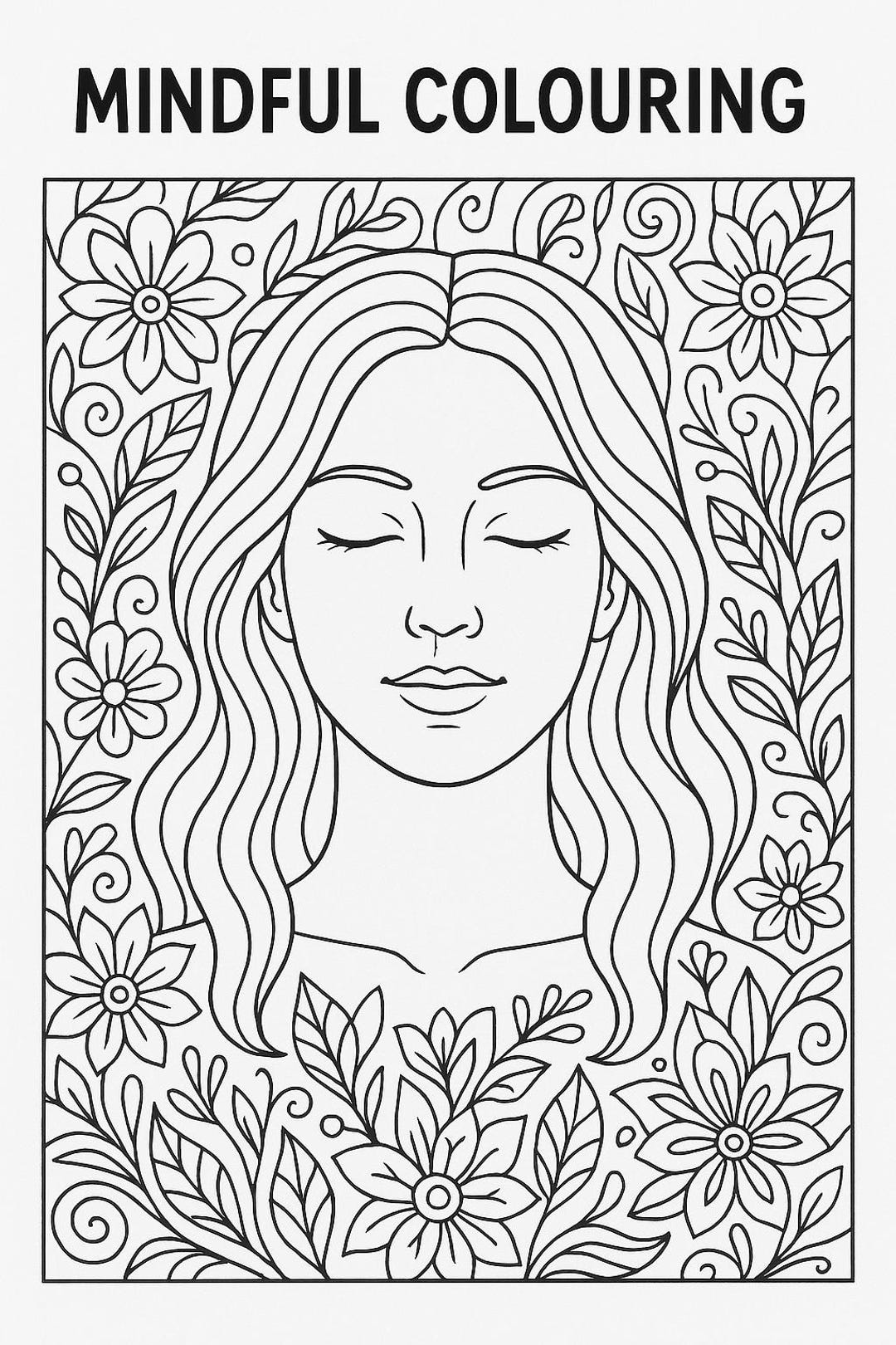 Mindful Colouring Page - Wellbeing - Etsy