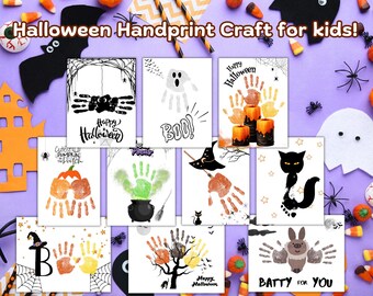 Handprint Art Halloween Printable Craft Pre-school Activity for Baby ...