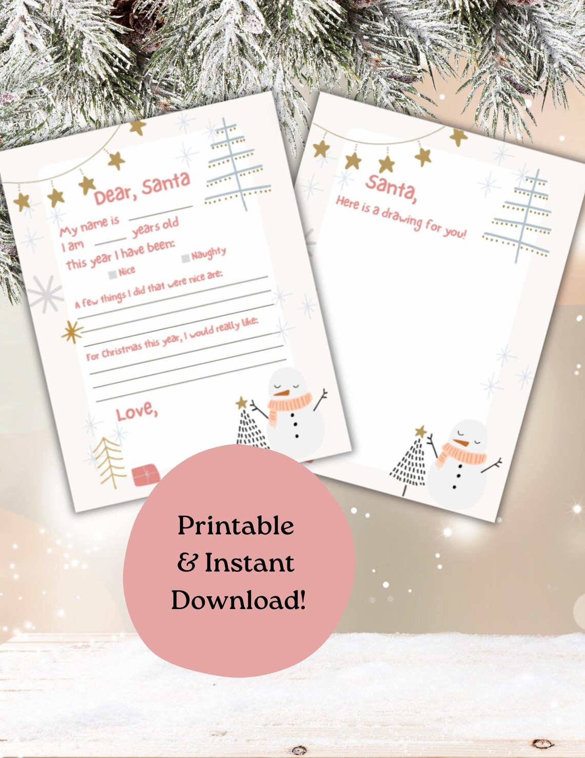 Letters to Santa Template Editable Template Kids Letter to Santa ...