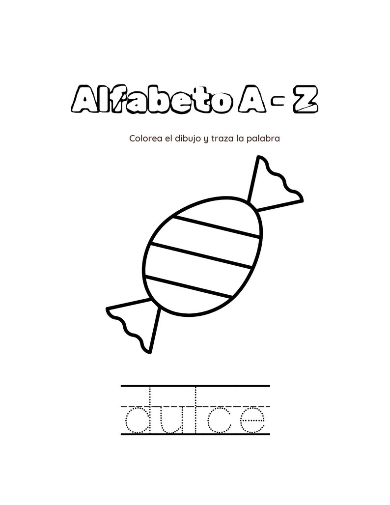 Libro para colorear del alfabeto Edición en español Libro para colorear ...