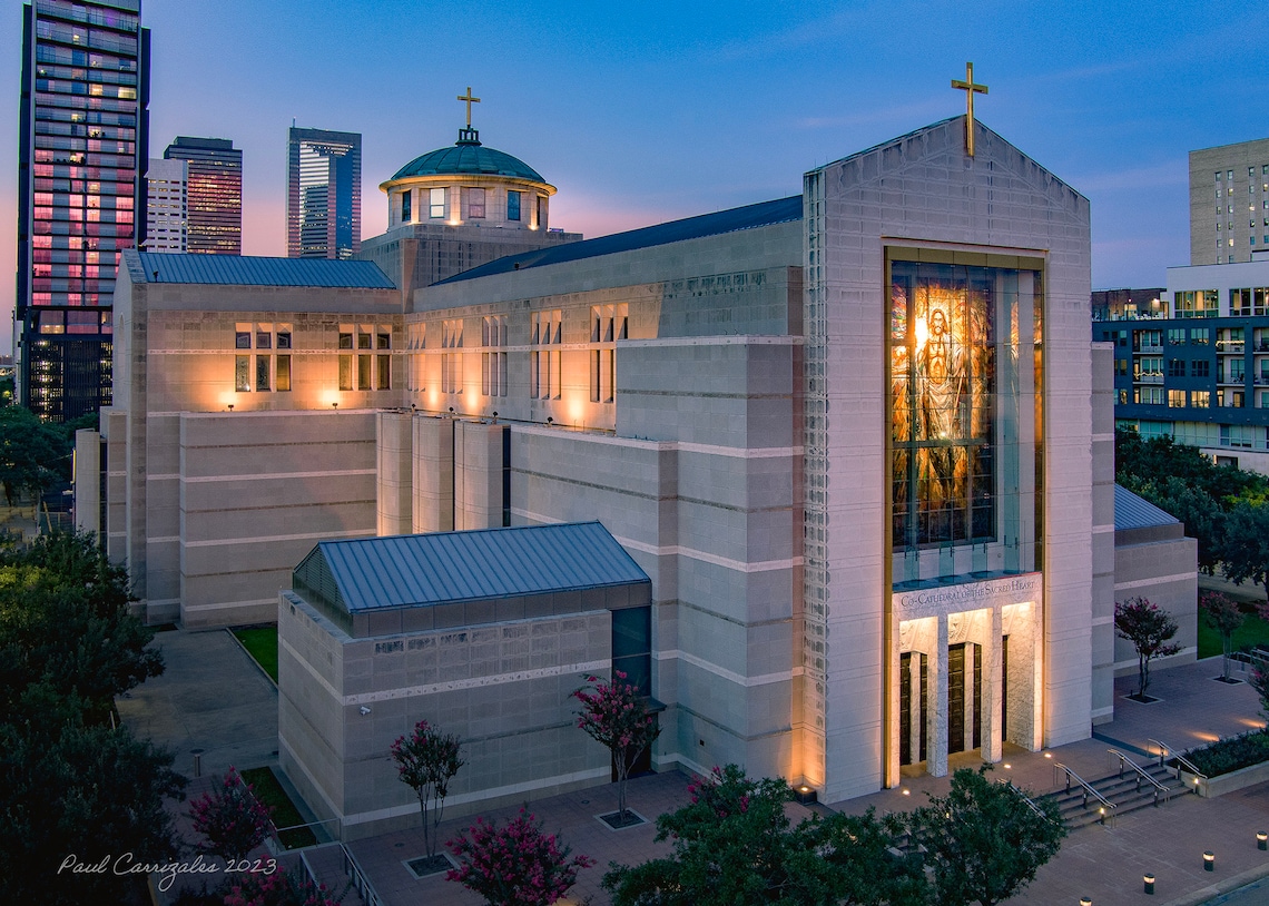Co-cathedral of the Sacred Heart Portrait - Houston Texas - Etsy