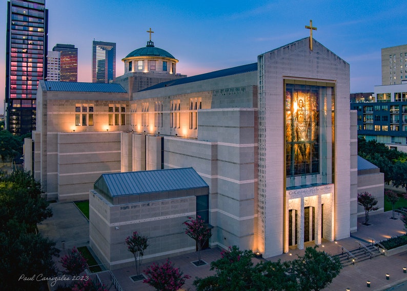 Co-cathedral of the Sacred Heart Portrait - Houston Texas - Etsy