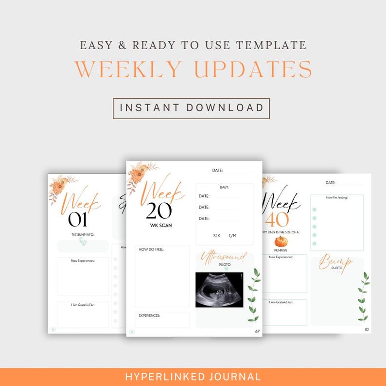 Digital Pregnancy Journal|printable Pdf Pregnancy Tracker - Etsy