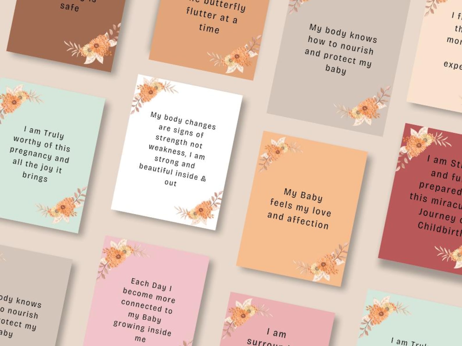 Positive Pregnancy Affirmation Cards | Positive Birth Affirmation Cards ...