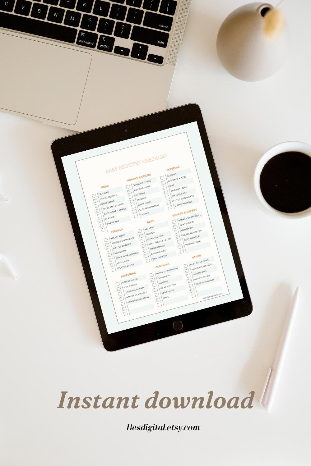 Baby Registry Checklist Printable | Baby Essential List Pdf | Digital ...