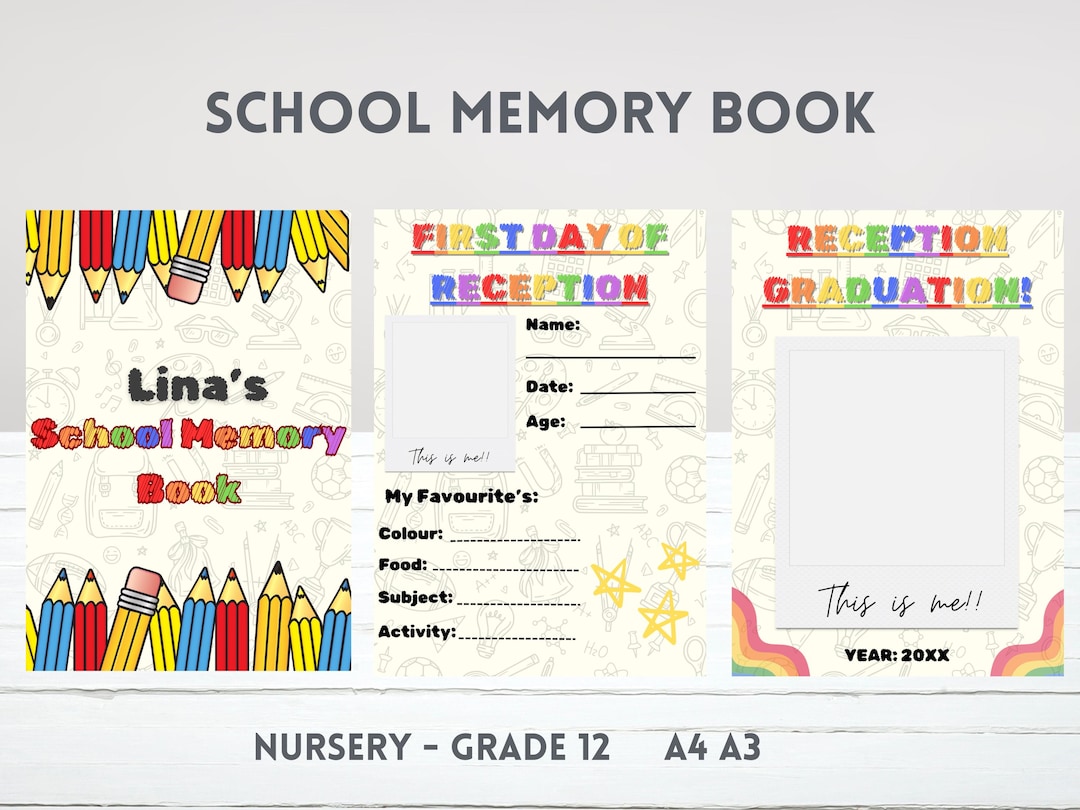 My School Memory Book Keepsake Digital Download First Day Graduation ...