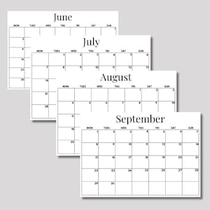 Calendar 2025-2026 Monthly Planner Landscape Minimalist A3 A4 Size ...